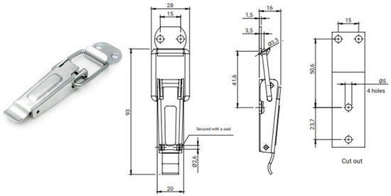 Spansluiting verzonken – 93 × 28 mm | bol