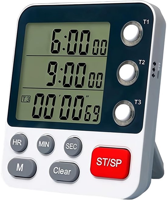 Kitchen Timer, Digital Time Timer, 3 Channels, Count Up/Down Kitchen ...