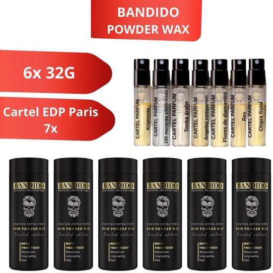 Bandido - 6x Hair Powder Wax - 01 Matte Finish Touch - 32 g & 7x Cartel ...
