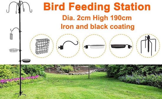 Metalen Vogel Voederstation met Hangende Zaad Lade voor Wilde Vogels ...