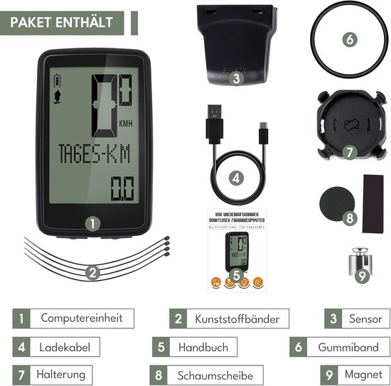 Solacis Kilometerteller fiets - Fietscomputer - KM teller fiets ...