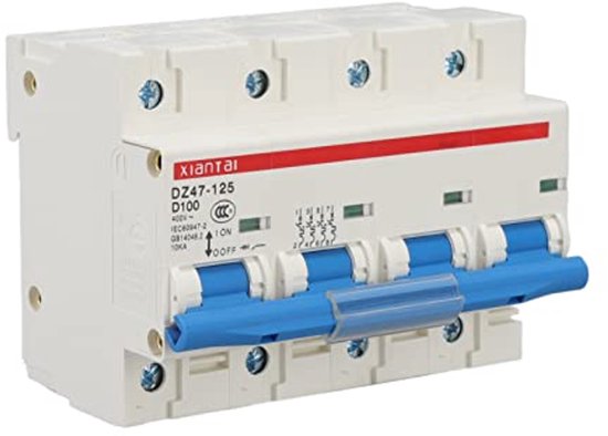 Miniatuur Vermogensschakelaar 4P - 100A - 400V - DIN Rail Bevestiging ...