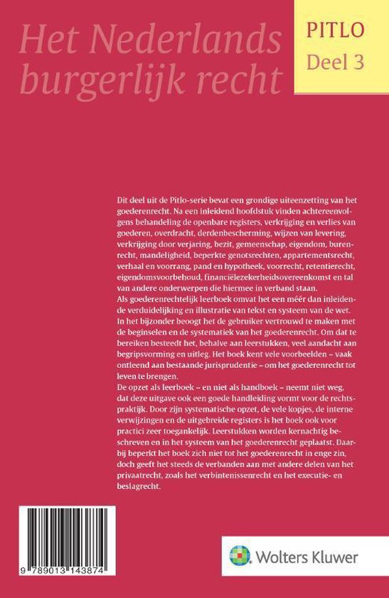 Pitlo 3 - Goederenrecht | 9789013143874 | W.H.M. Reehuis | Boeken | bol.com