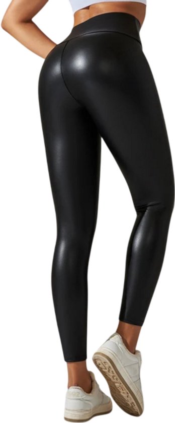 Trendy Oversized Dameslegging Maat XXL - Strakke PU Leren Broek met ...