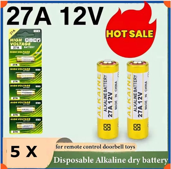 Alkaline Batterij - 12V-27a - Droge A27 Batterijen - 27ae 27mn - A2 ...