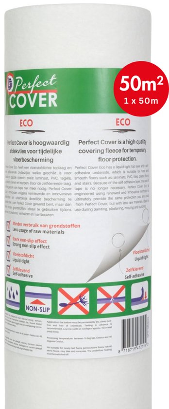 Perfect Cover® Eco Afdekvlies - 50m² - Zelfklevend en Sterk - Voor Alle ...