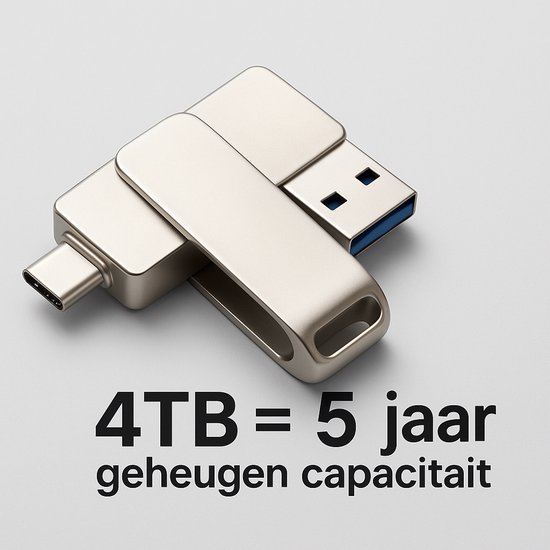 4TB usb flashdrive 2in 1 | USB-C Stick | externe oplag | Dual ...