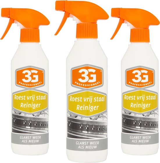 3x 3G Professioneel Roestvrijstaal Reiniger - 500 ml - RVS Reiniger ...