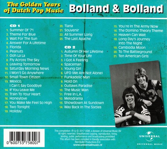 Golden Years of Dutch Pop Music, Bolland & Bolland | CD (album ...