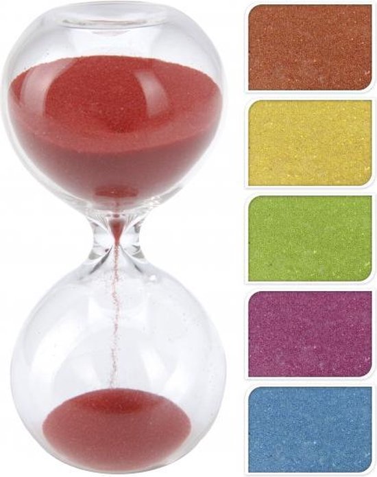 Glazen zandloper blauw 30 minuten | bol.com