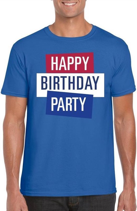 Toppers Blauw Toppers in concert t-shirt Happy Birthday party heren ...