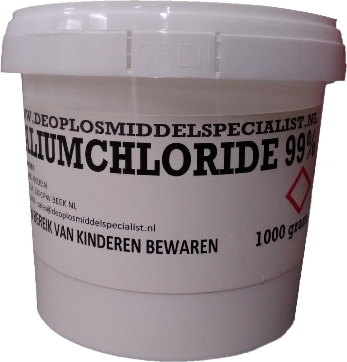 Kaliumchloride 1000gr (Technisch >99%, niet voor consumptie) | bol