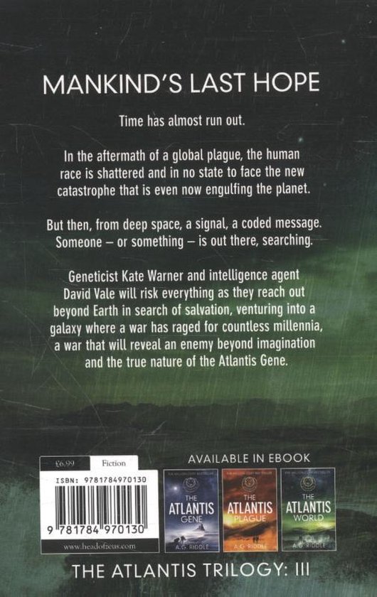 The Atlantis World, A.G. Riddle | 9781784970130 | Boeken | bol.com