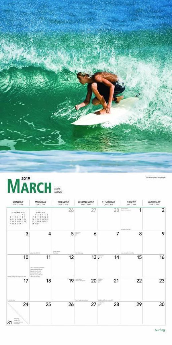 Surfing Kalender 2019 | bol.com