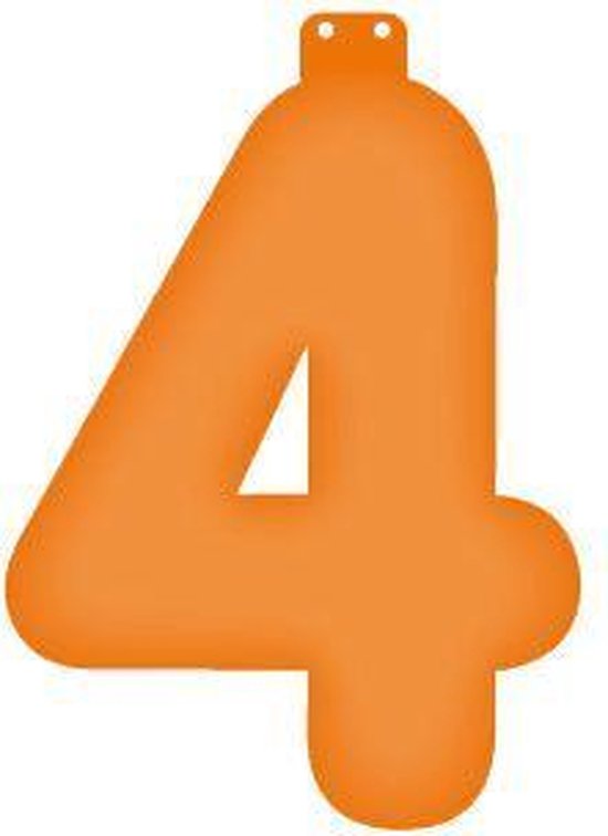Oranje opblaas cijfer 4 | bol.com