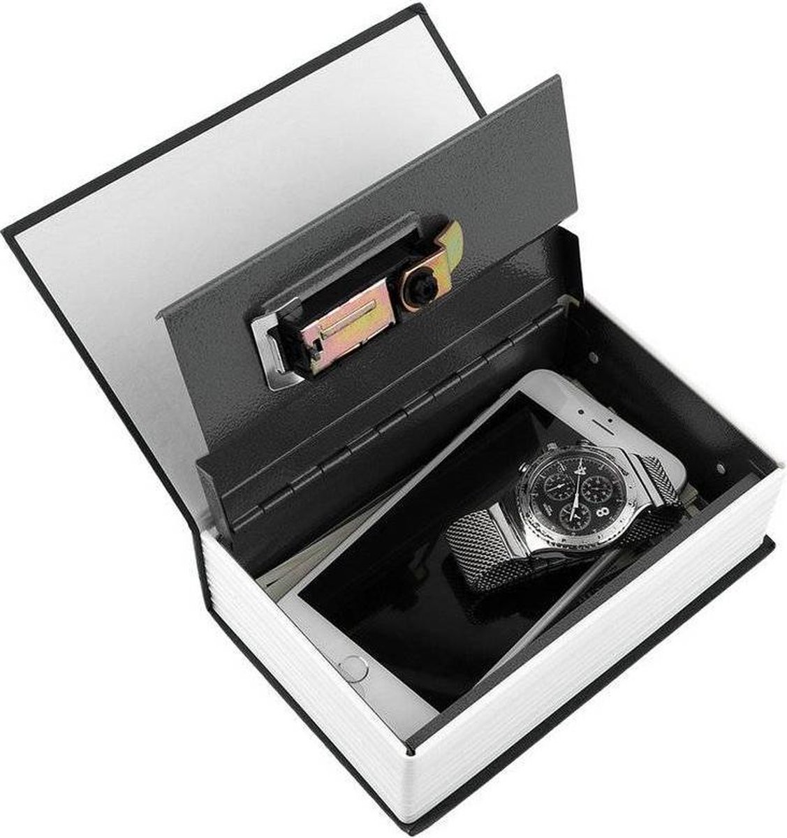 Zwarte boekkluis - kleine kluis - mini kluis - kluis voor thuis ...