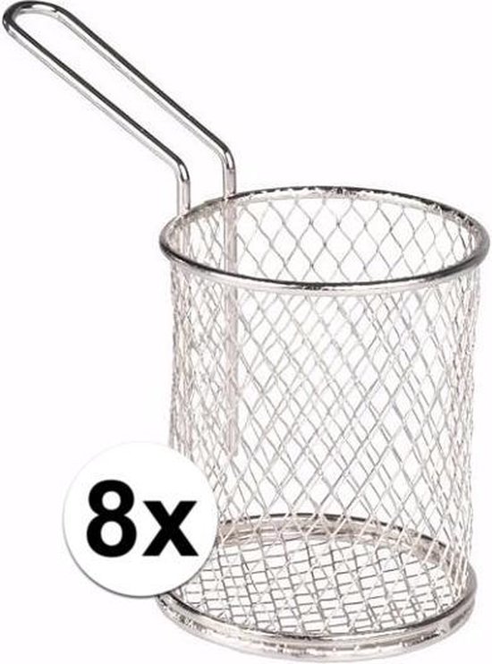 8 x rond frietmandje 10 x 9 cm | bol.com
