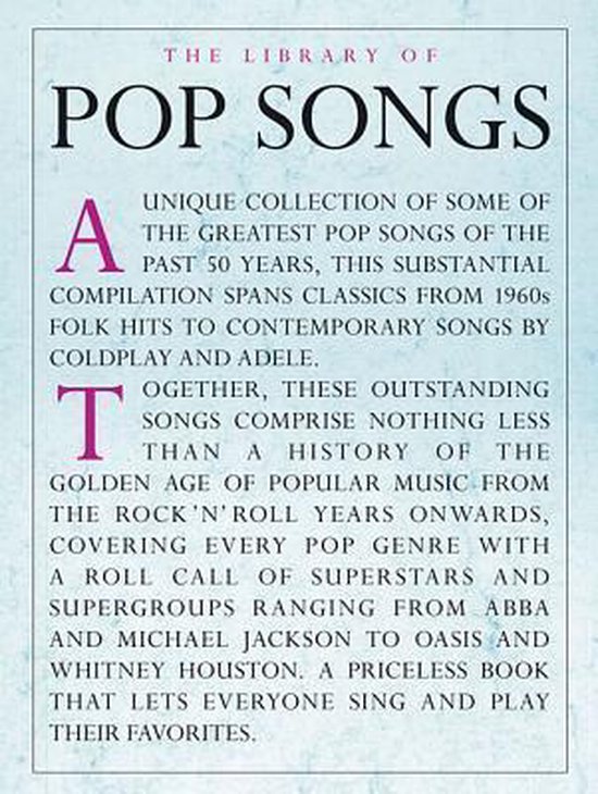 Library Of Pop Songs, Hal Leonard Publishing Corporation ...