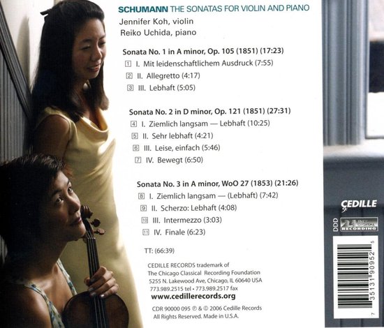 Jennifer Koh & Reiko Uchida - Schumann: Violin Sonatas (CD), Reiko ...