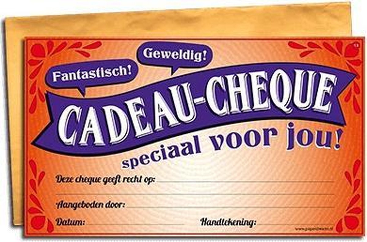 bol.com | Cadeau cheque speciaal voor jou 20 x 34 cm