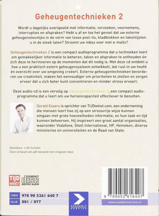 Geheugentechnieken / 2, Gerald Essers | 9789052616407 | Boeken | bol