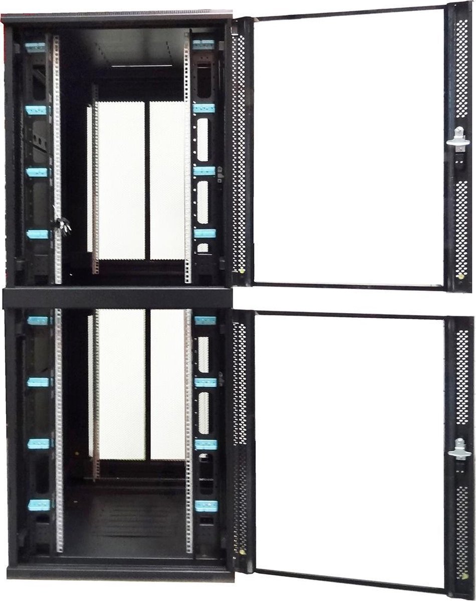 42U Serverkast - Serverkast 19 met glazen voordeur 2 compartimenten ...