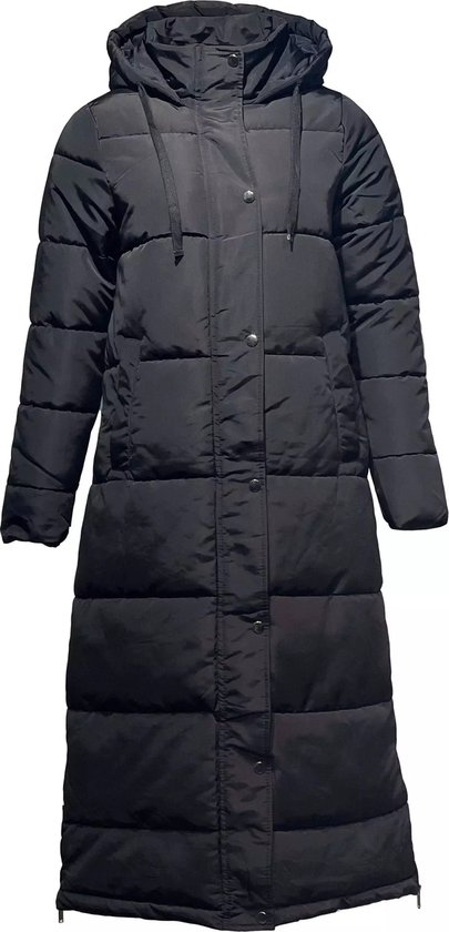 Lange gewatteerde dames winterjas zwart - Cobra - 42 | bol