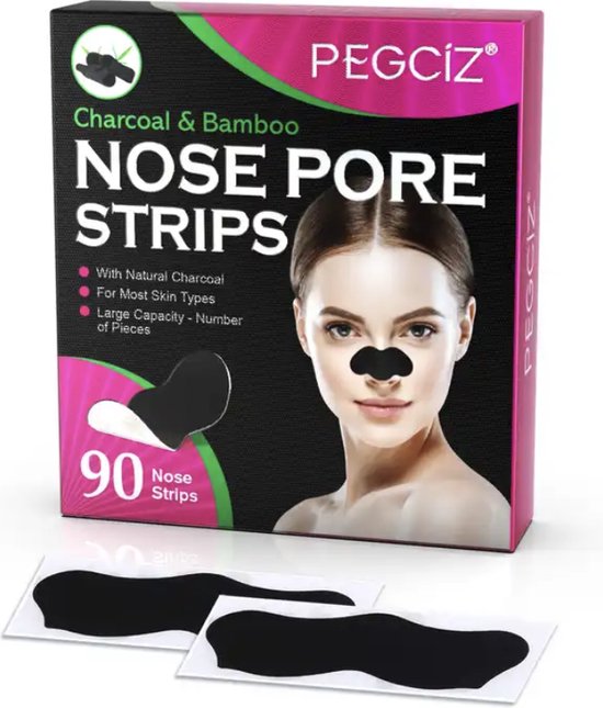 ®PEGCIZ - Neusstrips (90 stuks) - Houtskool - Mee-eters Verwijderen ...