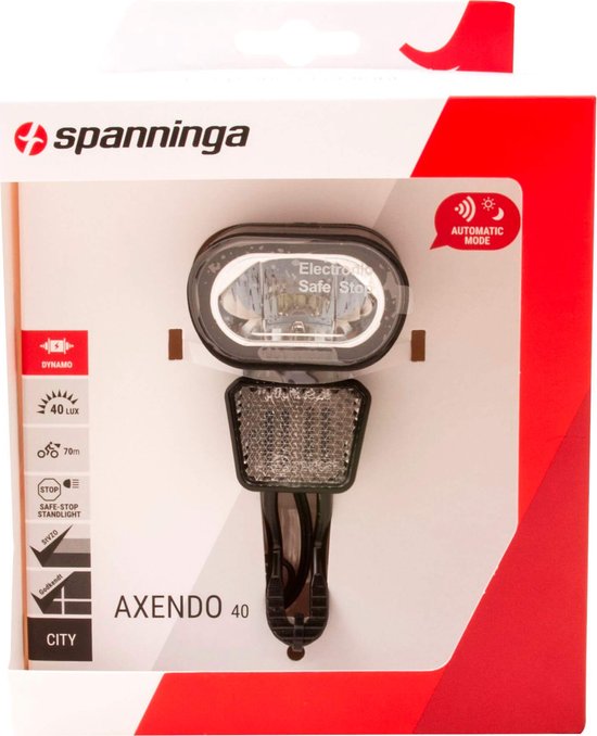 Koplamp Spanninga Axendo 40 XDAS naafdynamo - licht- en bewegingssensor | bol