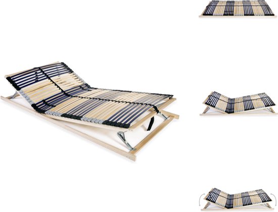 vidaXL Lattenbodem Massief beukenhouten frame - 195 x 140 x 10 cm - 42 ...