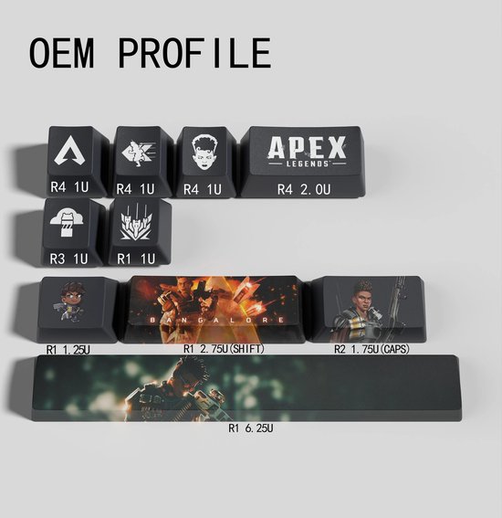 OEM Keycap Apex Legends Bangalore - 10 Keycaps High Quality - Cherry MX ...