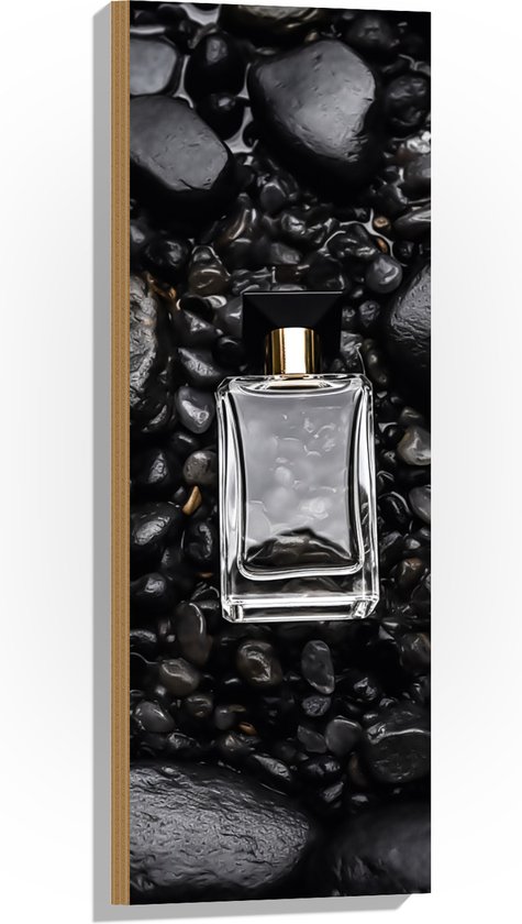 Hout - Parfum - Flesje - Goud -Zwart - Stenen - 30x90 cm - 9 mm dik ...