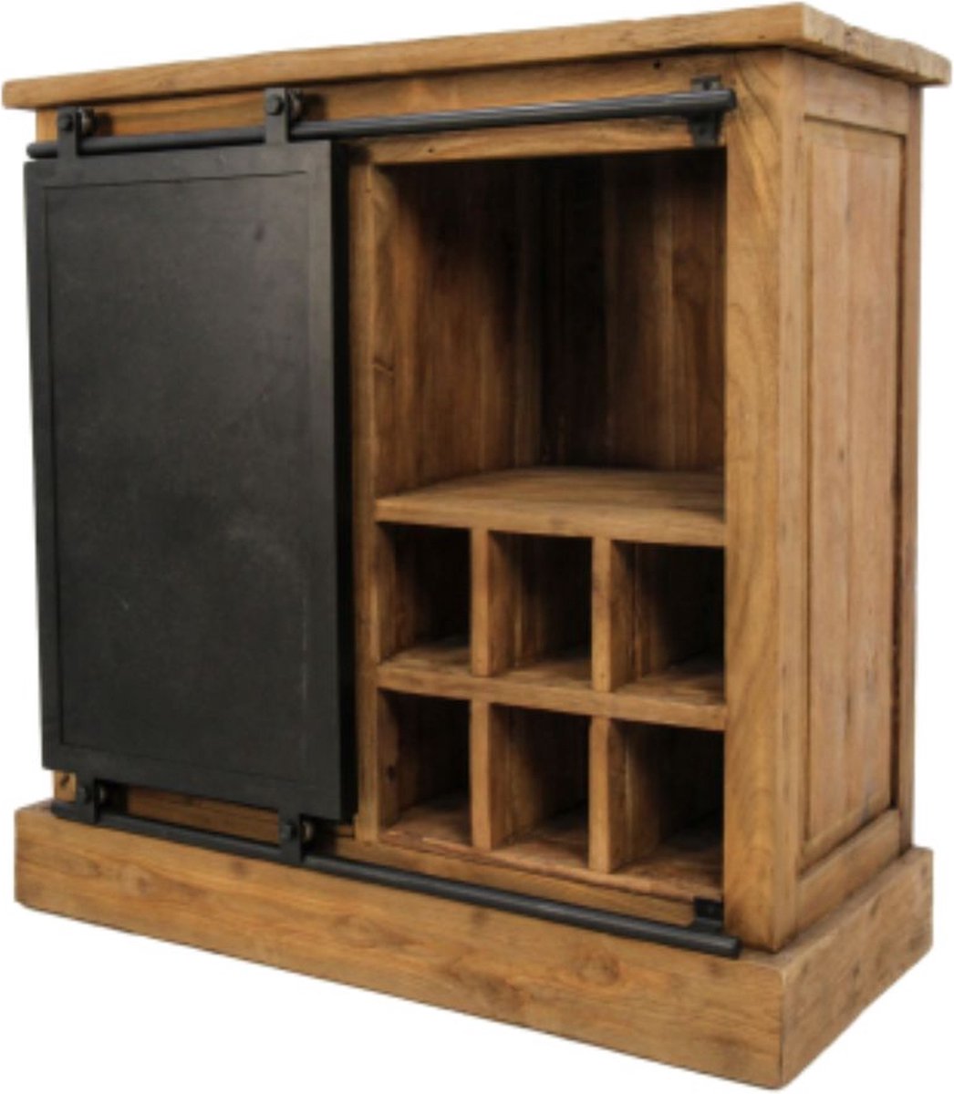 Flessen Rek - Wijnkast - Wijnrek Muur - Flessenrek Hout en Staal ...