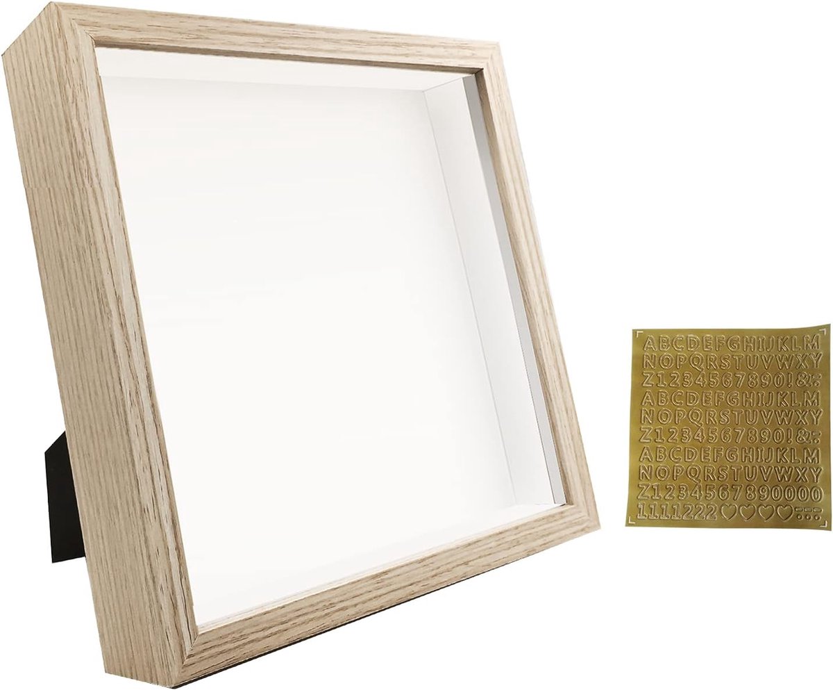 Schaduwlijst, 20 x 20 cm, doos, diepe houten fotolijst, vierkante ...