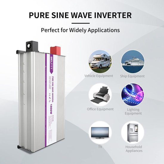 BELTTT - Pure Sinus Omvormer - LED-display - Bekabelde ...