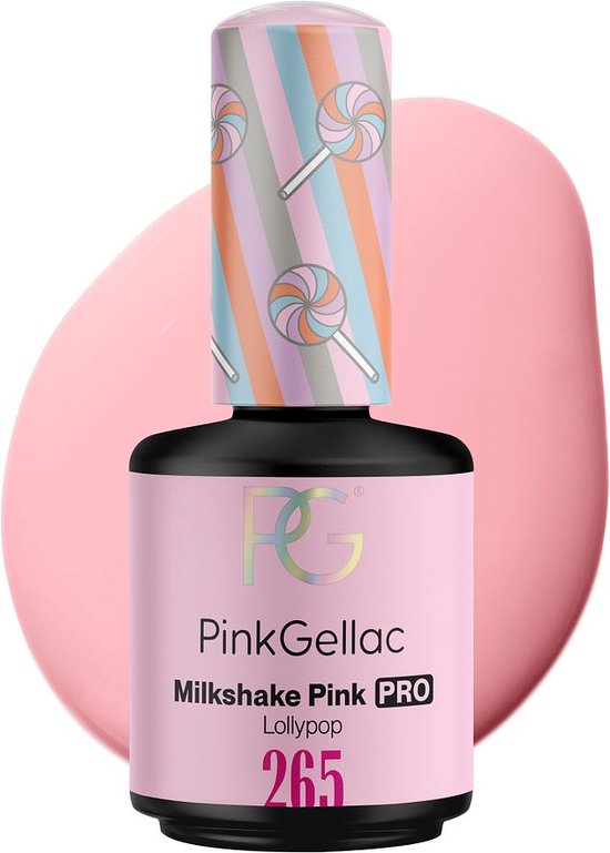 Pink Gellac 265 Milkshake Pink PRO Gel Lak 15ml - Glanzende Roze Gellak ...