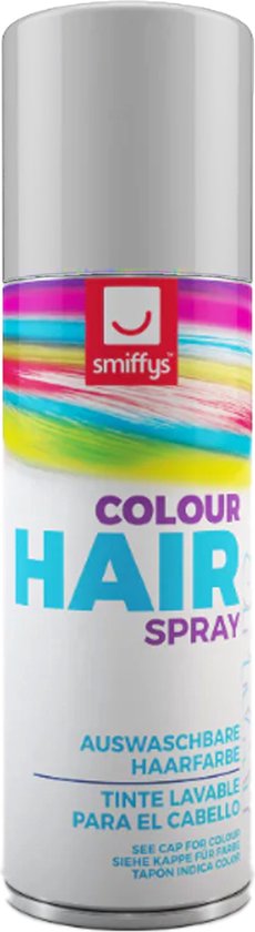 Smiffys carnaval haarverf - wit - spuitbus - 125 ml - haarspray | bol