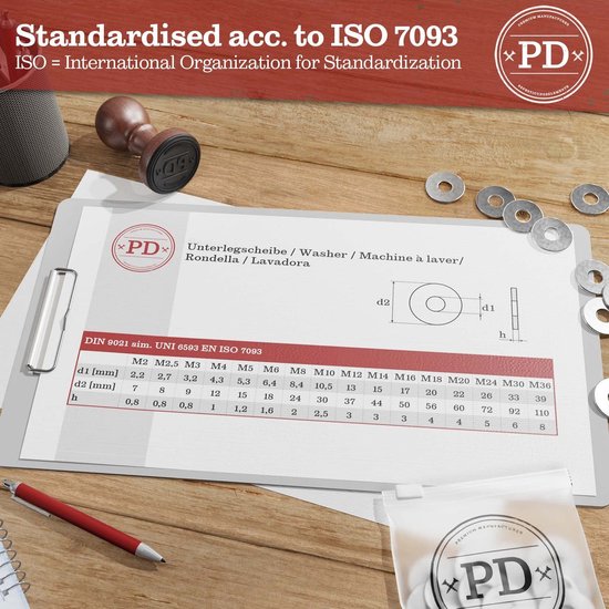 grote kunststof sluitringen M5 (DIN 9021 / ISO 7093) | PA nylon ...