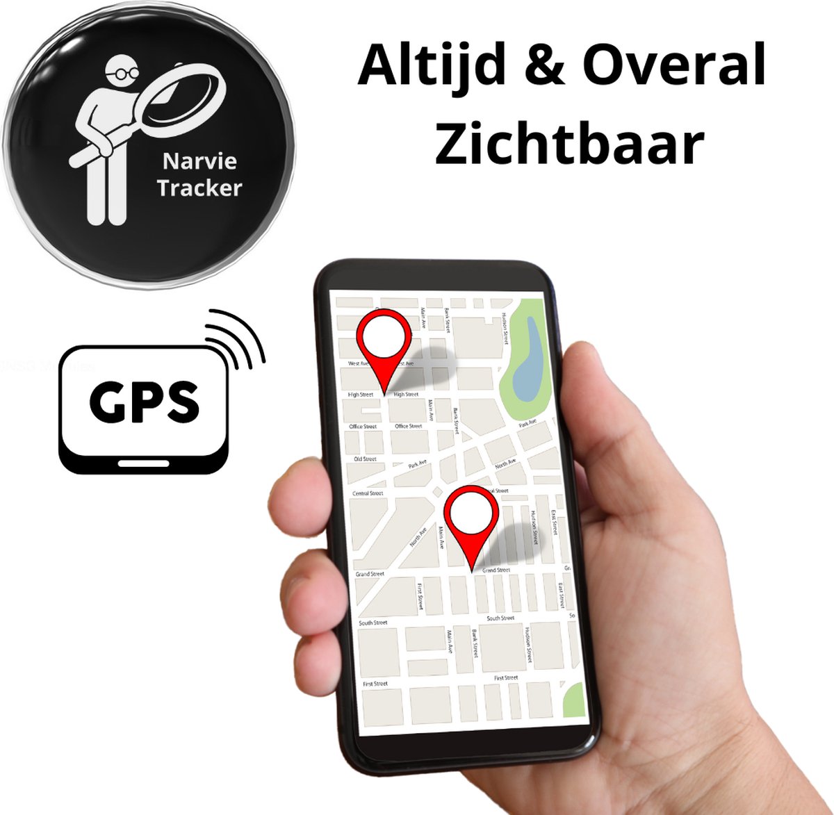 NARVIE - Mini GPS Tracker - satelliet 24/7 live locatie meekijken ...