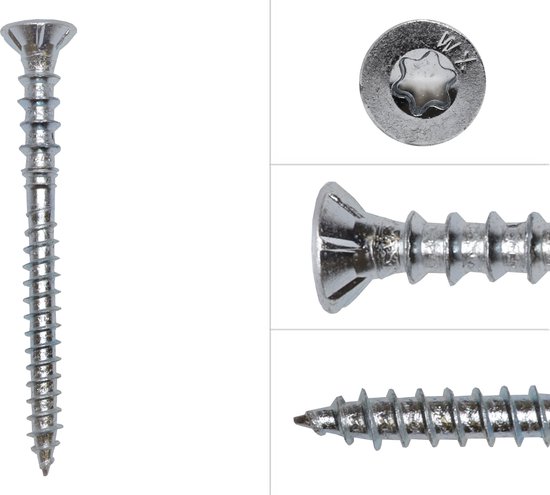 Wovar Stelschroeven Verzinkt 6 x 70 mm Torx 25 | Doos 100 stuks | bol