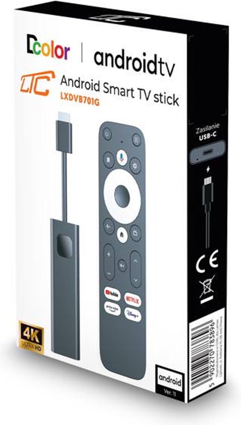 Tuner Android Smart Stick Google TV 4K Ultra HD LTC | bol
