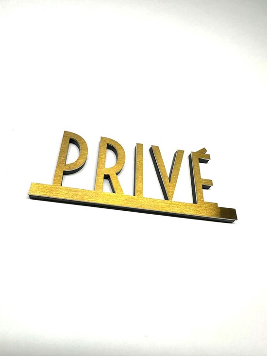 Privé sign- Deurbord- Privé - Goud rvs metaal- Adroniki | bol