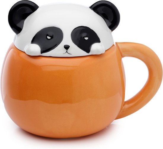 Puckator - Mok / Beker - Panda - Deksel - Keramiek | bol
