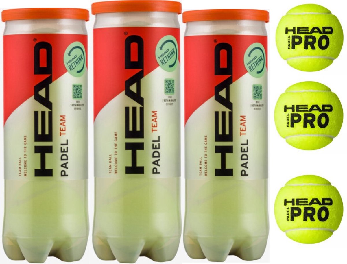 Head Padel Team ballen - Paddelballen- Padel - Padel ballen- World ...