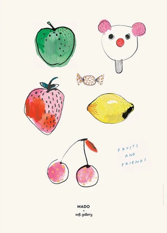 Mado Mado x Soft Gallery - Fruits & Friends 50x70cm | bol