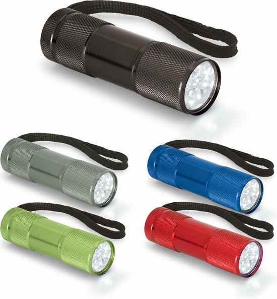 Compacte LED kinder zaklamp - aluminium - zwart - 9 cm - Uitdeelcadeau/leeslampje | bol