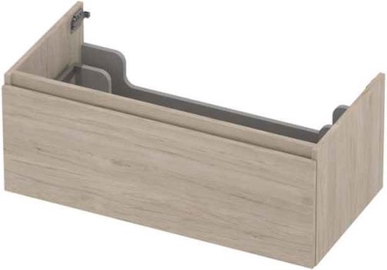 INK wastafelonderkast 1 lade greeploos met houten keerlijst 90x45x35cm ...