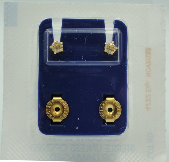 Caflon 4mm 24K gold plated clawset oorknopjes voor oorschieter ...