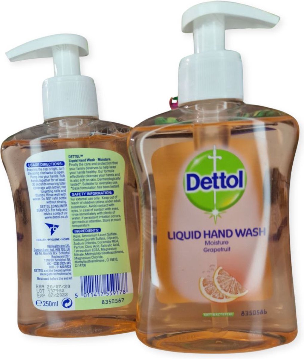 3 - stuk | Dettol Handzeep Grapefruit - 250 ml - Voordeelverpakking 12 stuks | bol