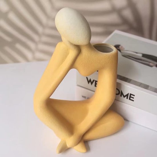 Denker Keramische Vaas Creatieve Decoratieve Vazen Standbeeld Sculptuur ...